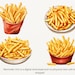 French Fries Watercolor Clipart Bundle, Fast Food Digital Illustration ...