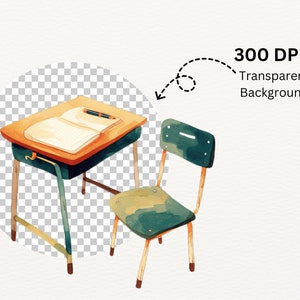 Cute Classroom Watercolor Clipart Bundle, Back to School Digital ...