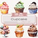 Watercolor Birthday Cupcake Clipart, Party Invitations, Dessert ...