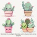 Cute Kawaii Cactus Clipart, Cacti Succulents PNG Bundle, Adorable ...