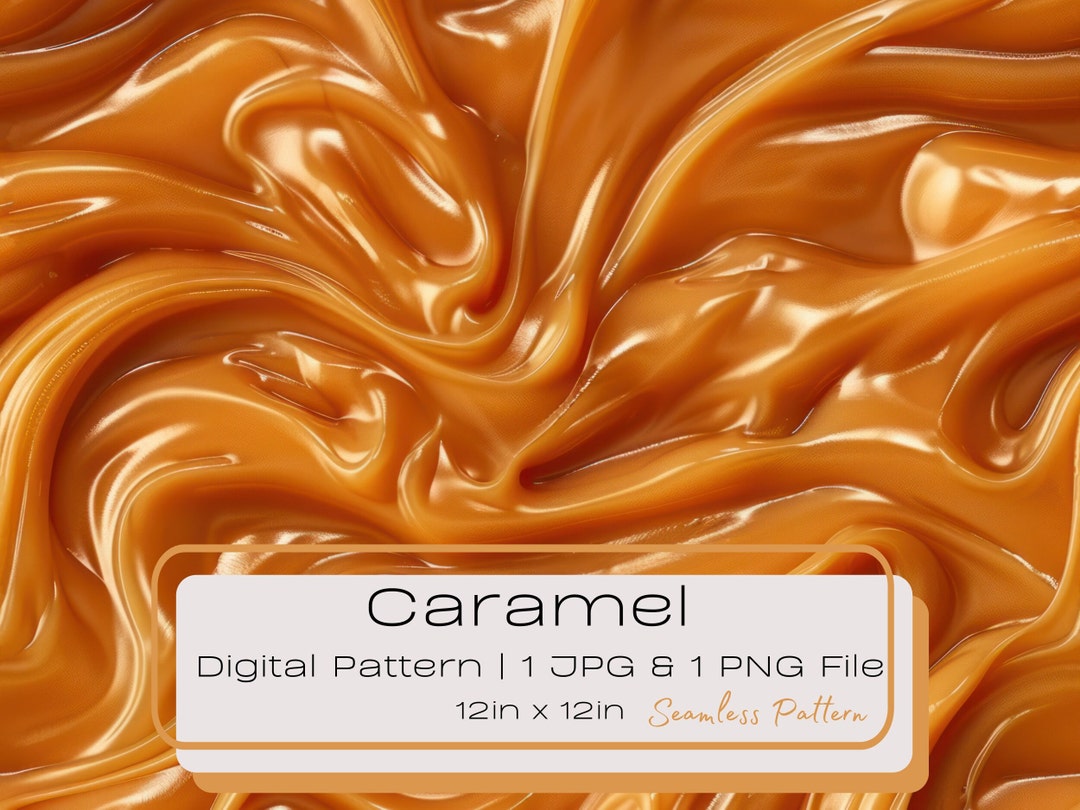 3D Melted Caramel Swirl Seamless Digital Pattern, Dessert Toppings ...