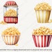 Watercolor Popcorn Digital Clipart, Movie Night Snacks Illustrations ...