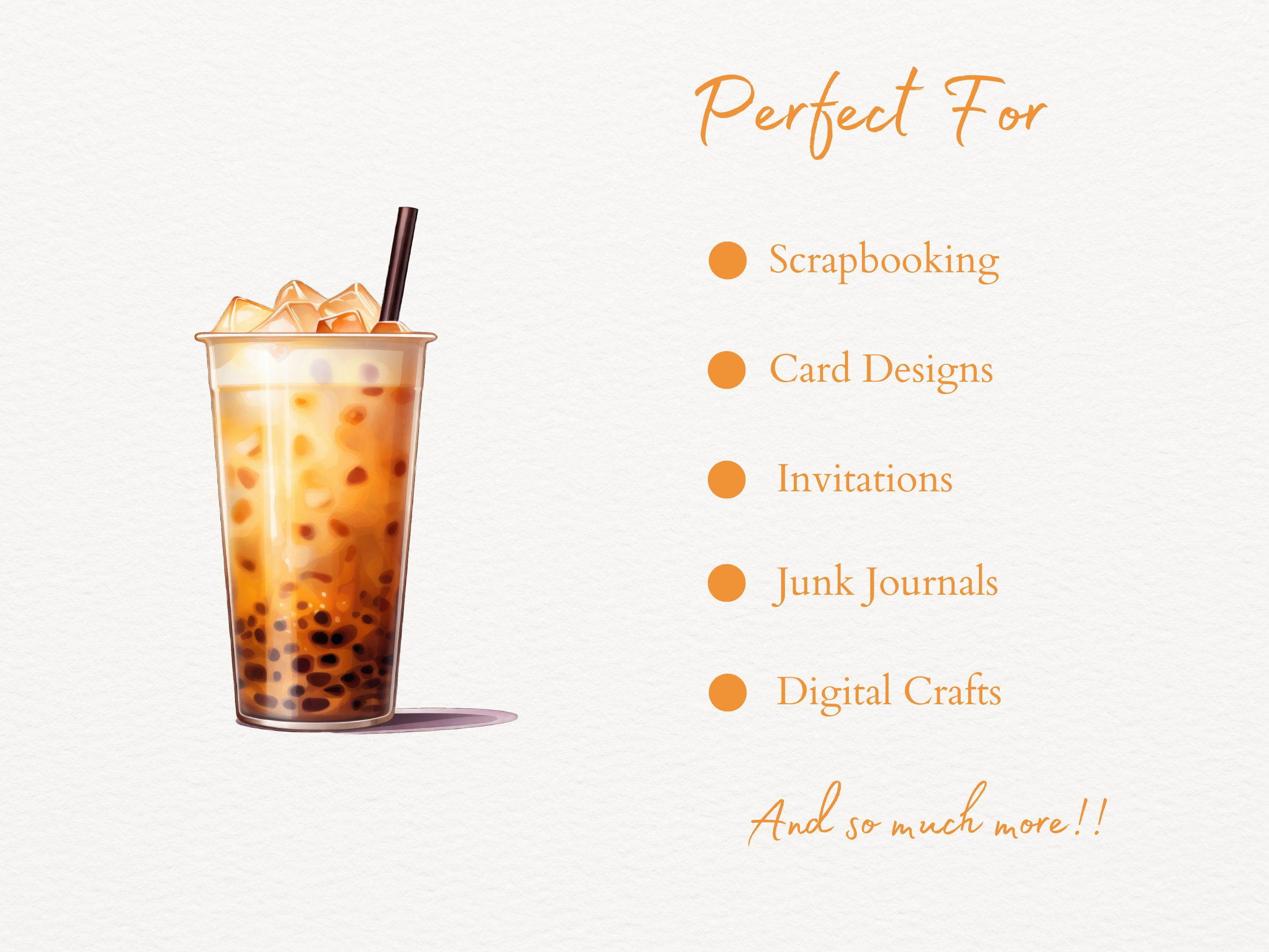 Watercolor Bubble Tea Kawaii Clipart, Cute Boba Tea Digital ...