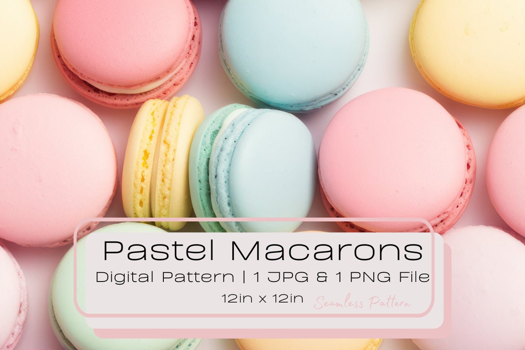 1 3D Pastel French Macaron Seamless Digital Pattern, French Bakery ...