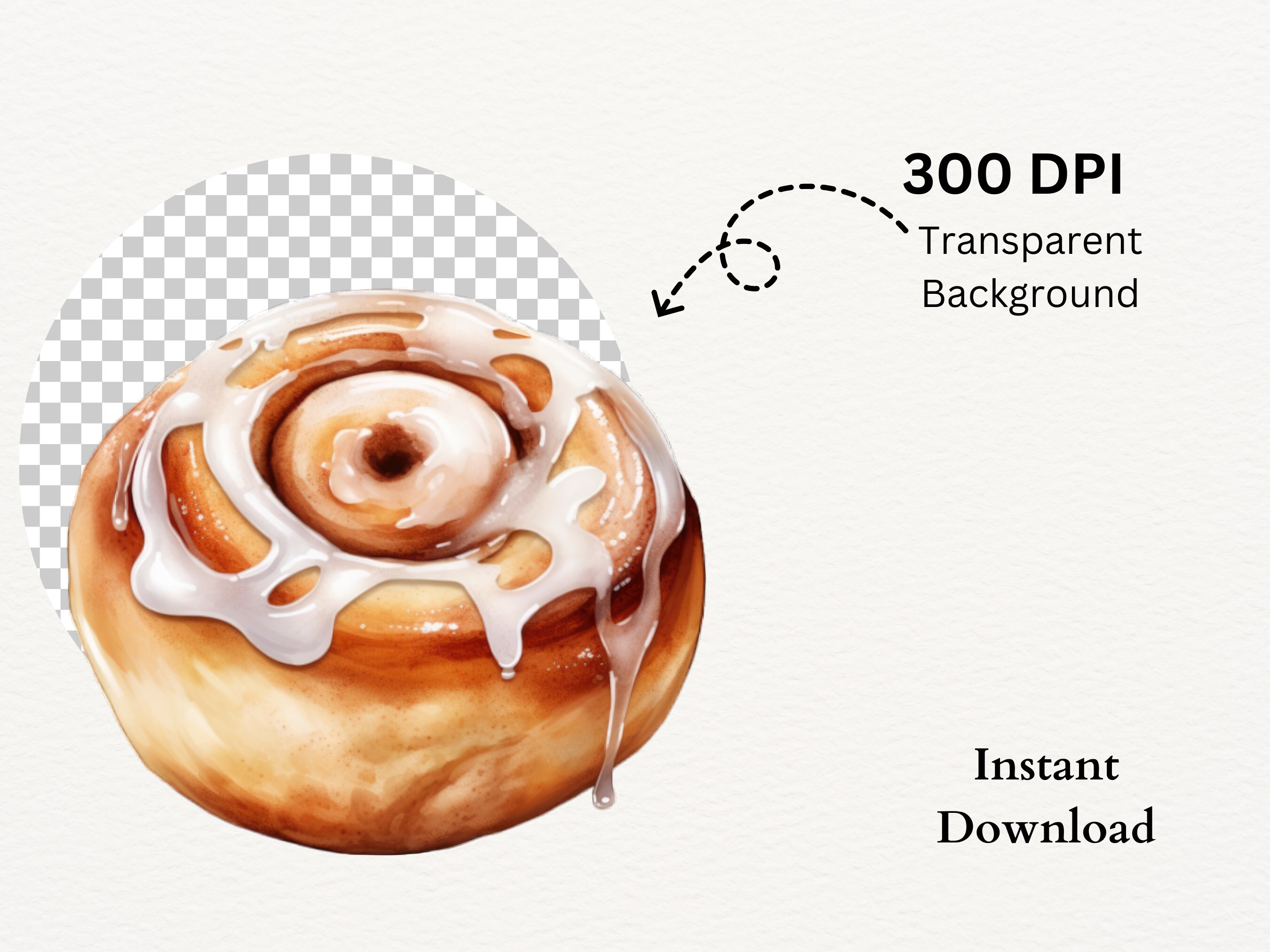 Watercolor Cinnamon Roll Clipart Set, Cute Breakfast Pastry Dessert ...