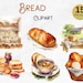 Watercolor Bread Clipart Bundle | Watercolor Clipart PNG | Baking ...