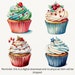 Christmas Cupcake Watercolor Clipart Bundle, Holiday Cupcake ...