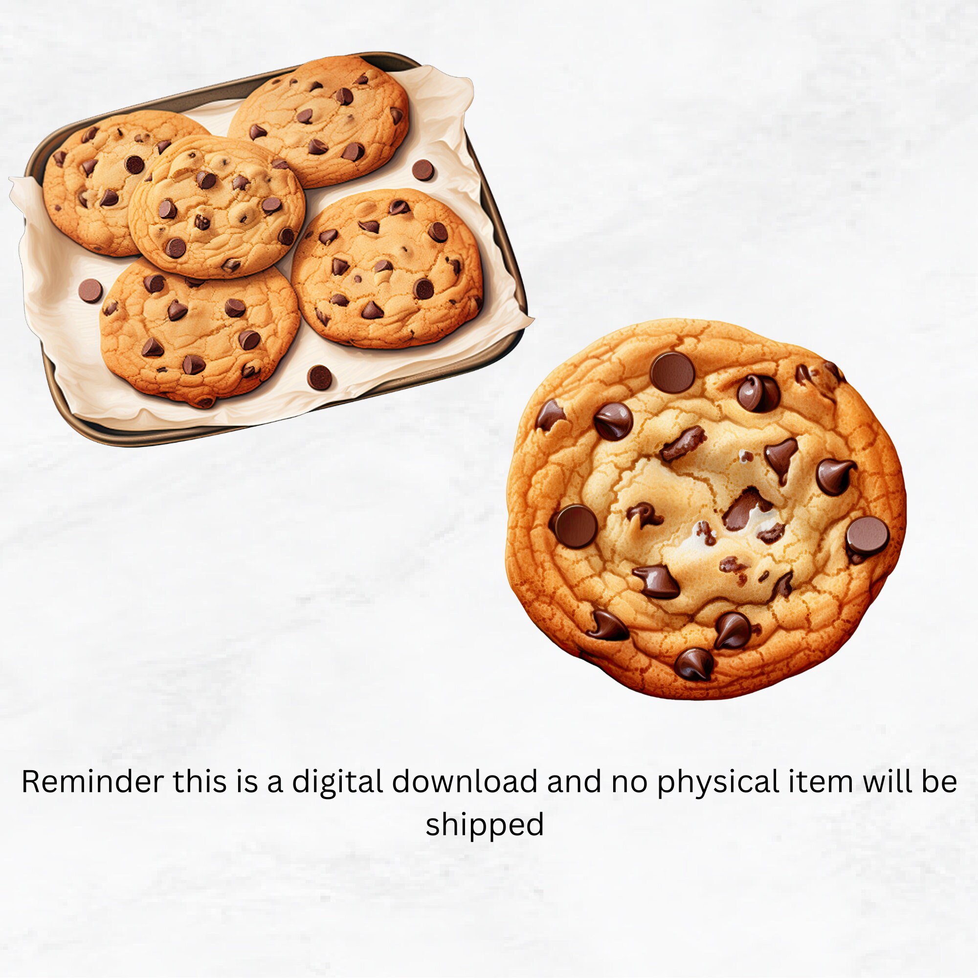 Chocolate Chip Cookie Watercolor Clipart, Dessert Illustration, Digital ...