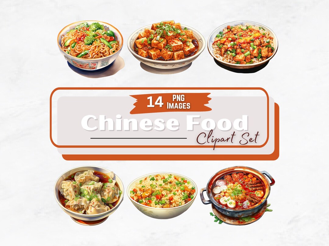 Chinese Food Watercolor Clipart Watercolor Food Clipart - Etsy