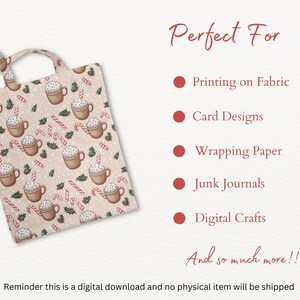 Watercolor Winter Hot Chocolate Seamless Digital Download, Cozy Festive ...