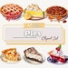 Dessert Pie Watercolor Clipart PNG Bundle, Food Clipart Bundle, Baking ...