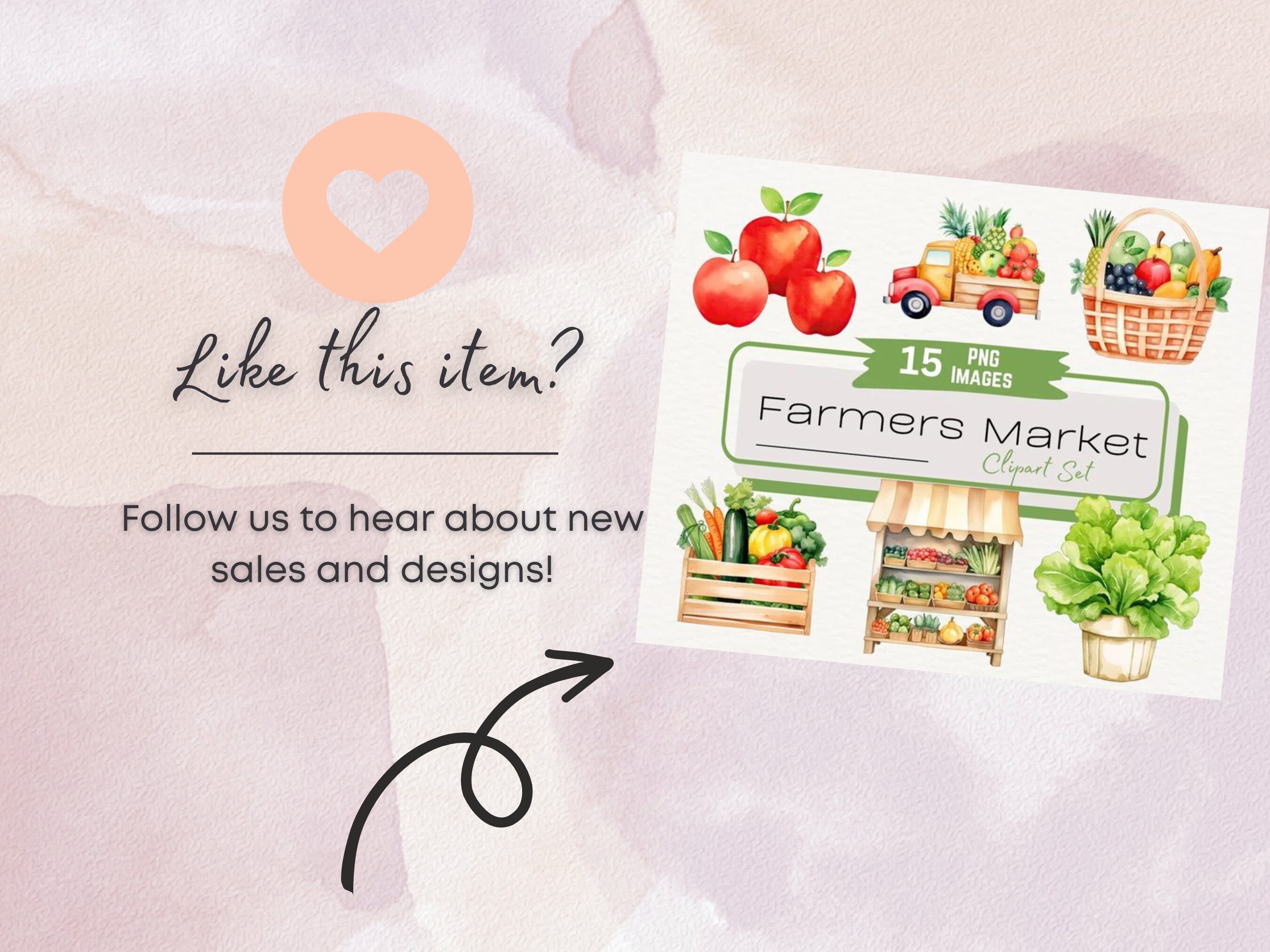 Watercolor Grocery Tote Clipart Bundle, Farmhouse Gardening, Healthy ...
