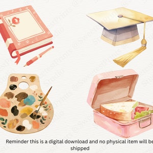 Cute Classroom Watercolor Clipart Bundle, Back to School Digital ...