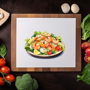 Watercolor Salad Digital Clipart Bundle, Healthy Lifestyle ...