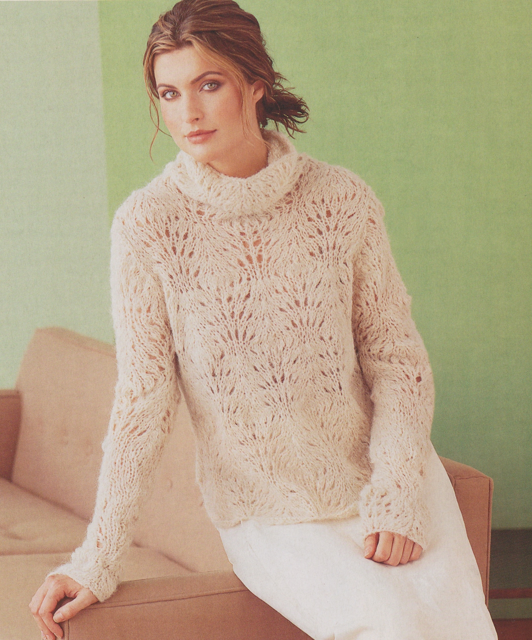 Womens Relaxed Sweater Knitting Pattern Ladies Lace Pullover PDF ...