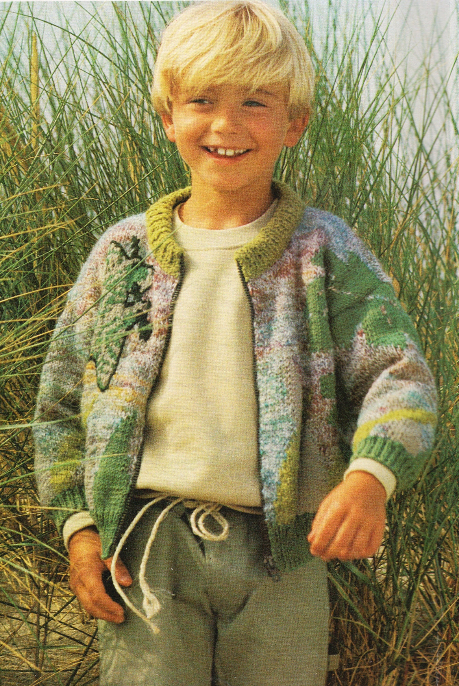 Childrens Cardigan Vintage Knitting Pattern 25-32 Inch Chest Boys ...