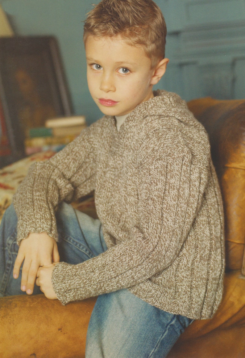 Childrens Sweater and Hoodie Knitting Pattern Boys PDF Instant Download ...