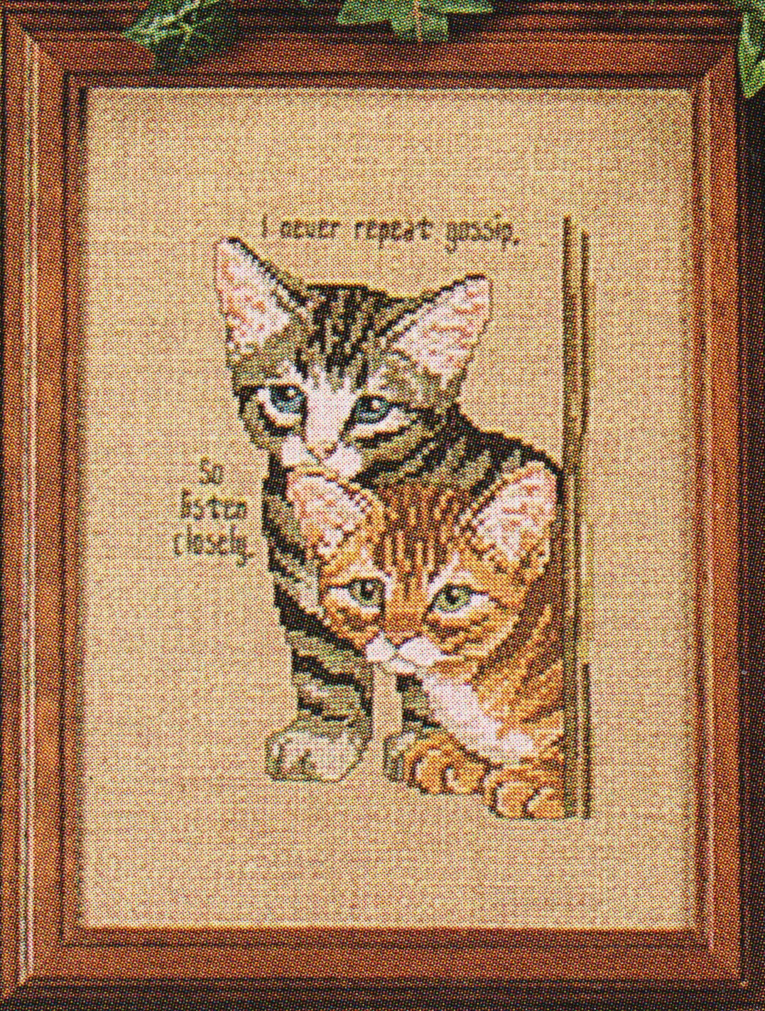 Cross Stitch Pattern Gossip Cat PDF Vintage Embroidery Instant Download ...