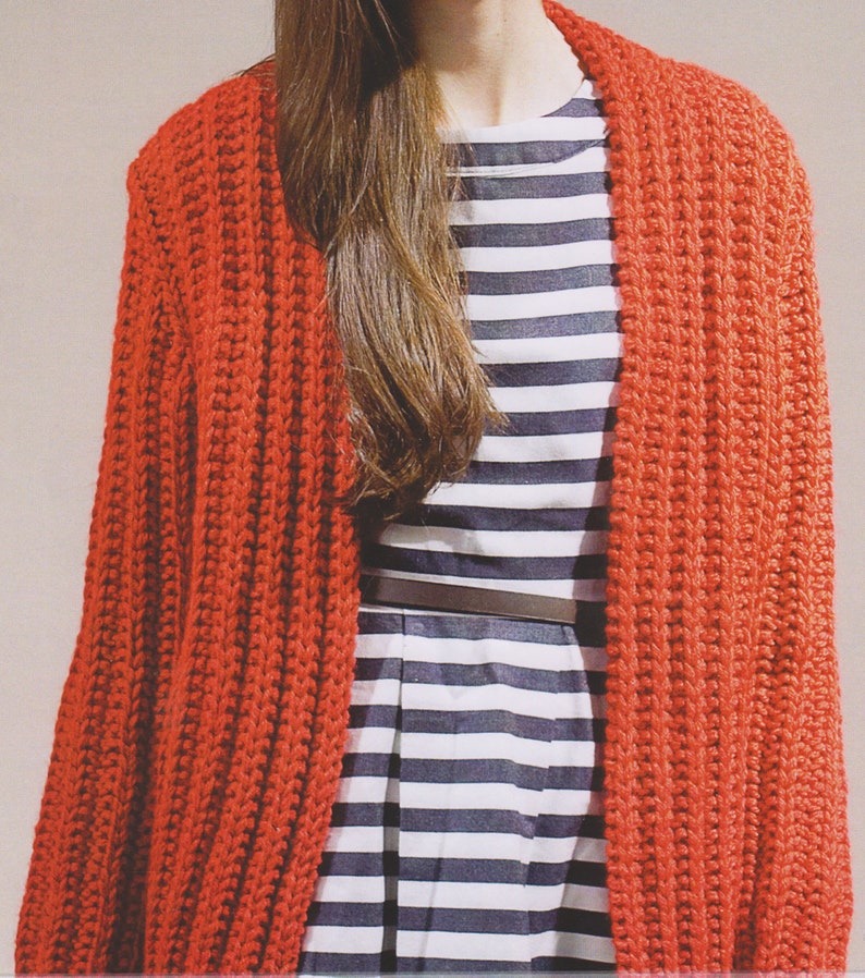 Womens Rib Cardigan Knitting Pattern Ladies Jacket Pdf Instant Download ...