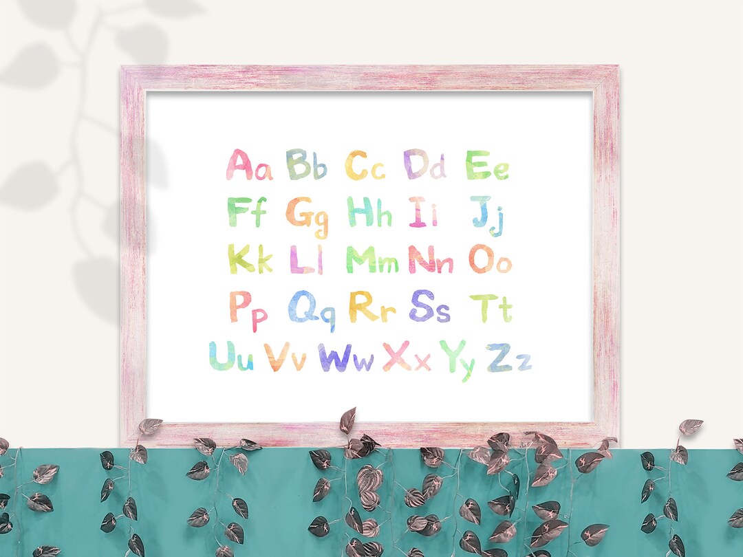 Colorful Alphabet Chart Letter Worksheets Preschool - Etsy