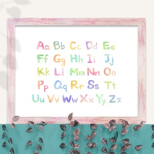 Colorful Alphabet Chart Letter Worksheets Preschool - Etsy