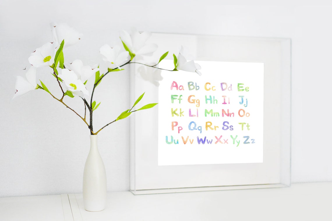 Colorful Alphabet Chart Letter Worksheets Preschool - Etsy