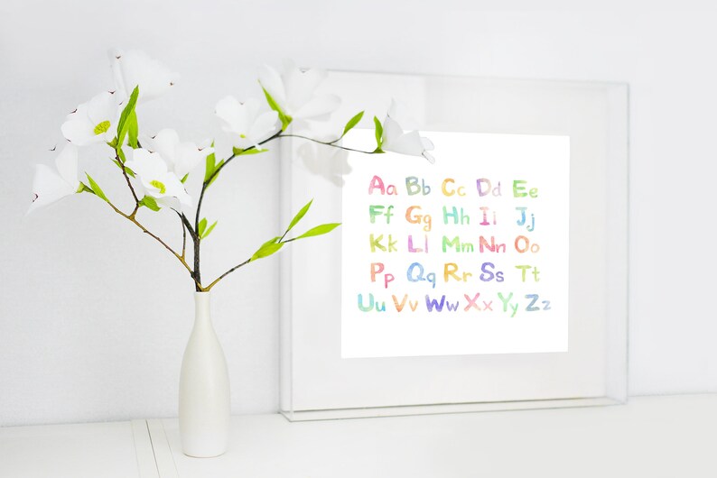 Colorful Alphabet Chart Letter Worksheets Preschool - Etsy