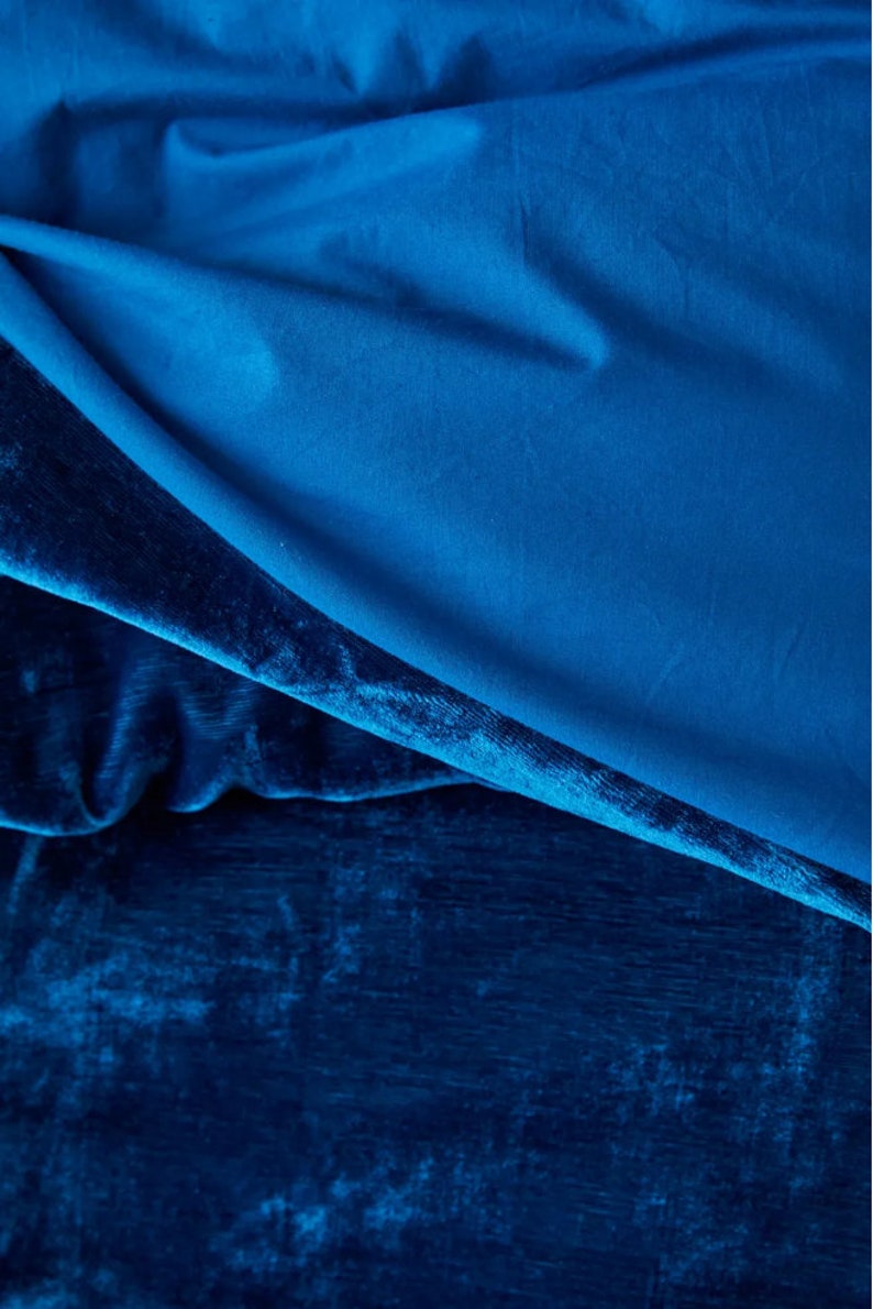 3 Pieces Set Luxury Crushed Blue Velvet Duvet Cover Boho | Etsy