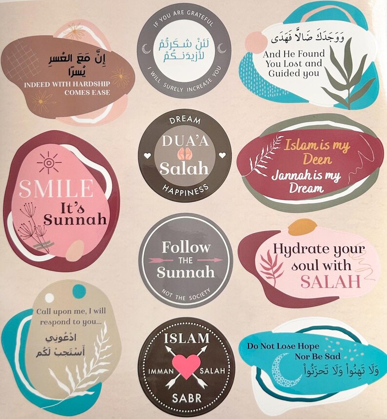 Printables 20 Islamic Sticker Sheet Cute Muslim Accessories Eid ...