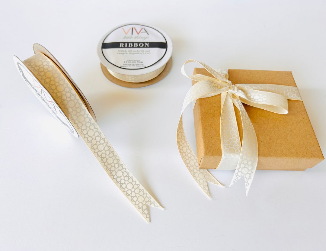 Satin Ivory Ribbon Arabesque Design/pattern Islamic Ribbon Muslim ...