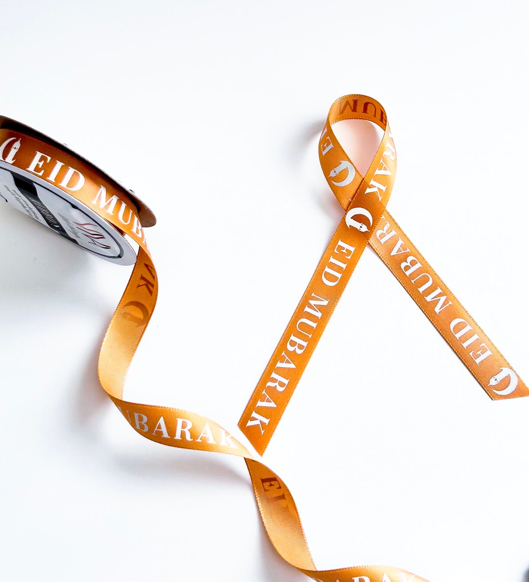 Eid Mubarak Brown/caramel Satin Eid Ribbon Islamic Ribbon Muslim Ribbon ...