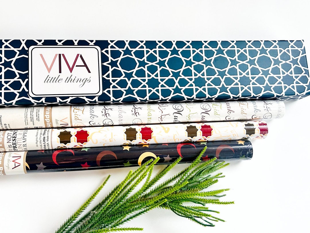 THREE ROLLS of Eid Wrapping Paper Calligraphy Wrapping Paper Islamic ...