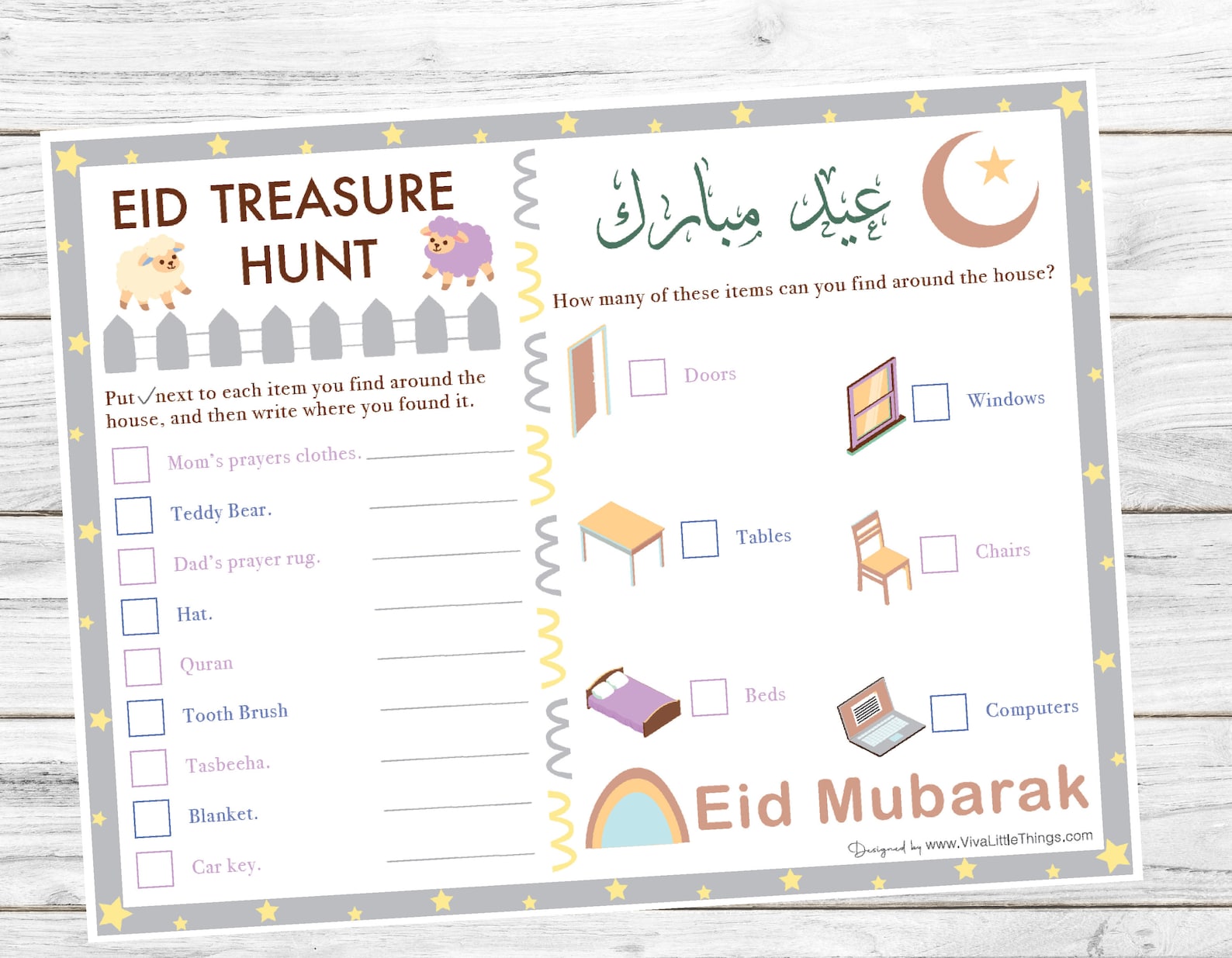 Eid Scavenger Hunt Activity Printable Activity Islamic Activity ...