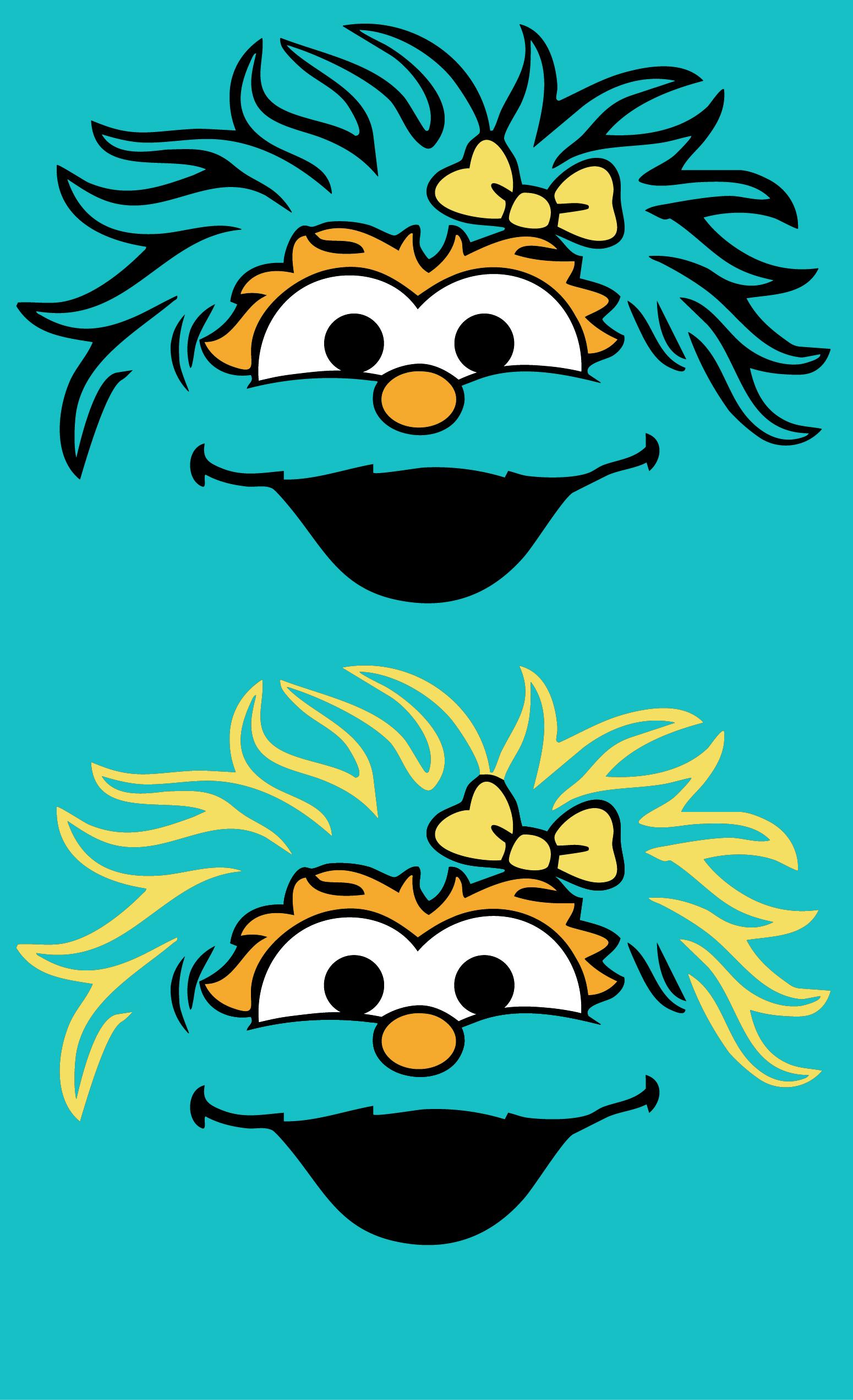 Puppet Show Face SVG: Turquoise Monster Character - Layered Design - Etsy