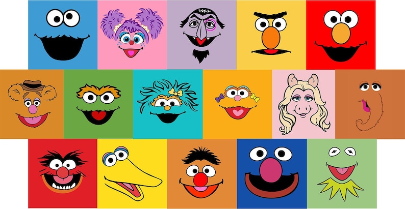 PUPPET BUNDLE Puppet Face SVG: Street Character Layered Design (digital ...