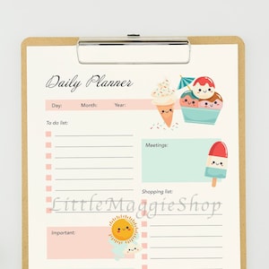 Printable Daily Planner Kawaii Cute Planner Printable to Do List Daily ...