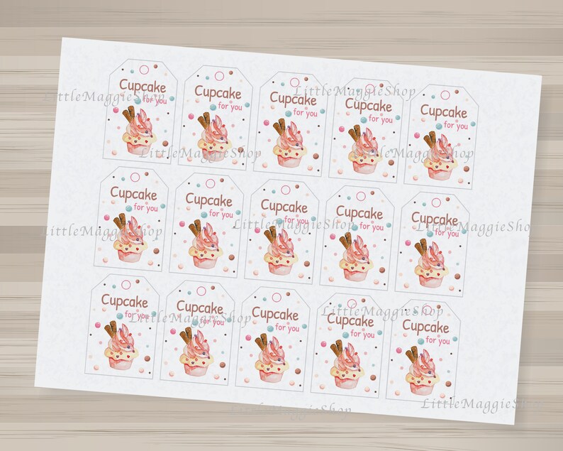 Printable Cupcake Favor Tags Instant Download Cupcake Party - Etsy