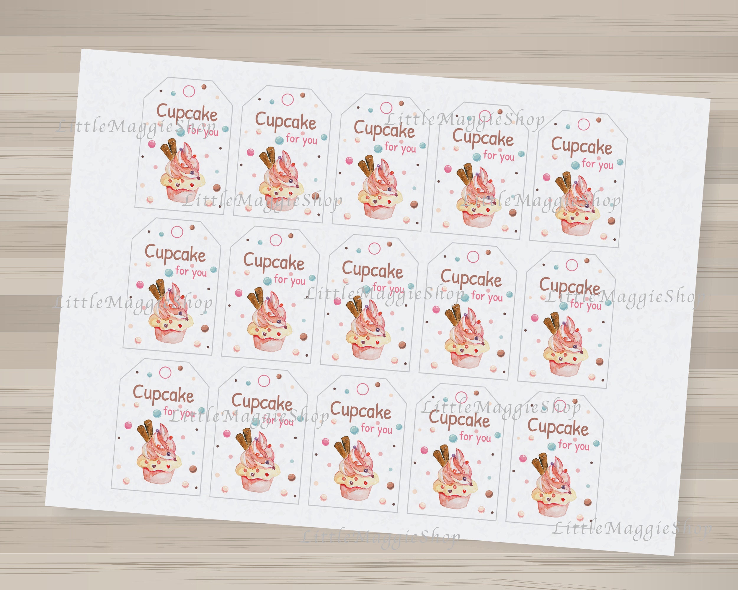 Printable Cupcake Favor Tags Instant Download Cupcake Party | Etsy