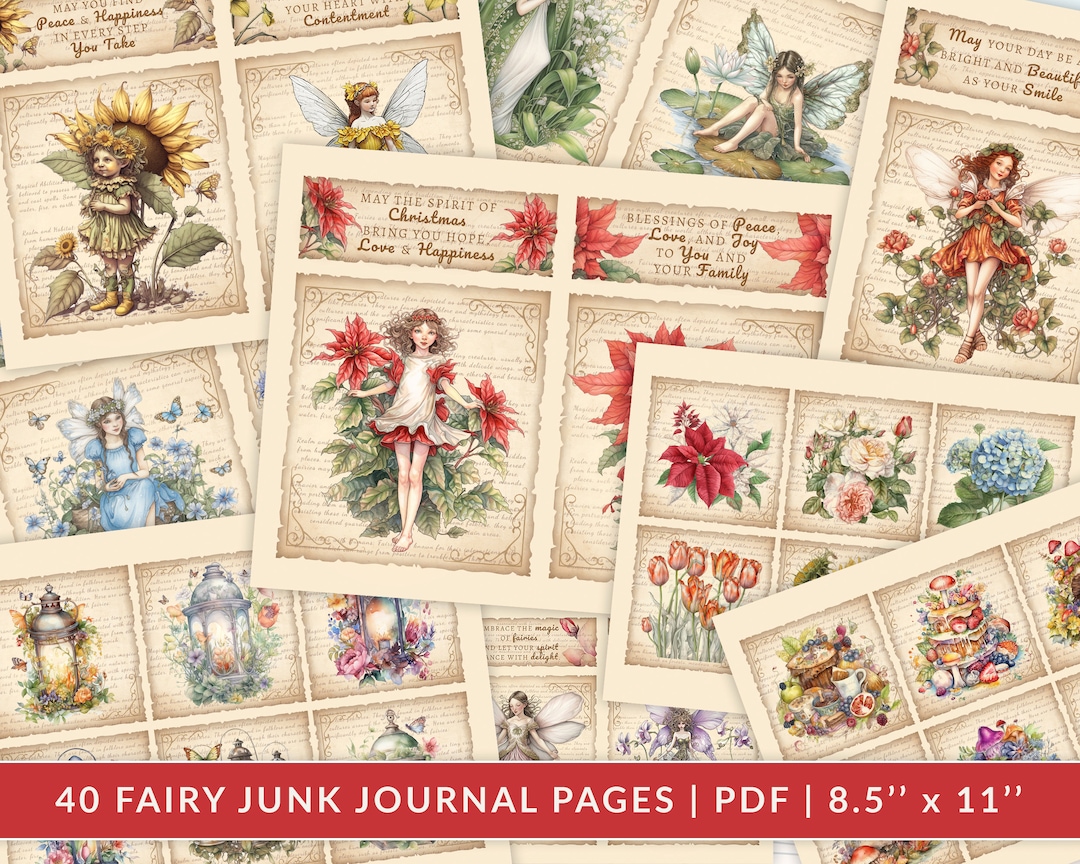 Fairy Junk Journal Kit, 40 Pages, Digital File, Fantasy, Vintage ...