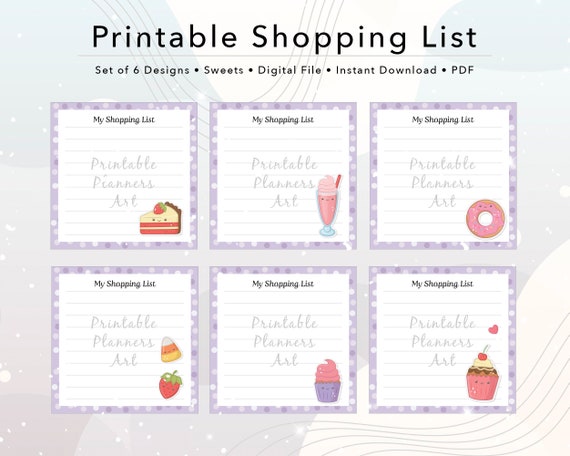 Printable Shopping List Printable Grocery List Printable | Etsy