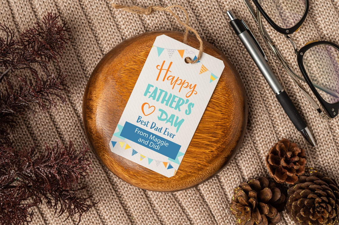HAPPY FATHER'S DAY Printable Gift Tags, Best Dad Ever Editable ...