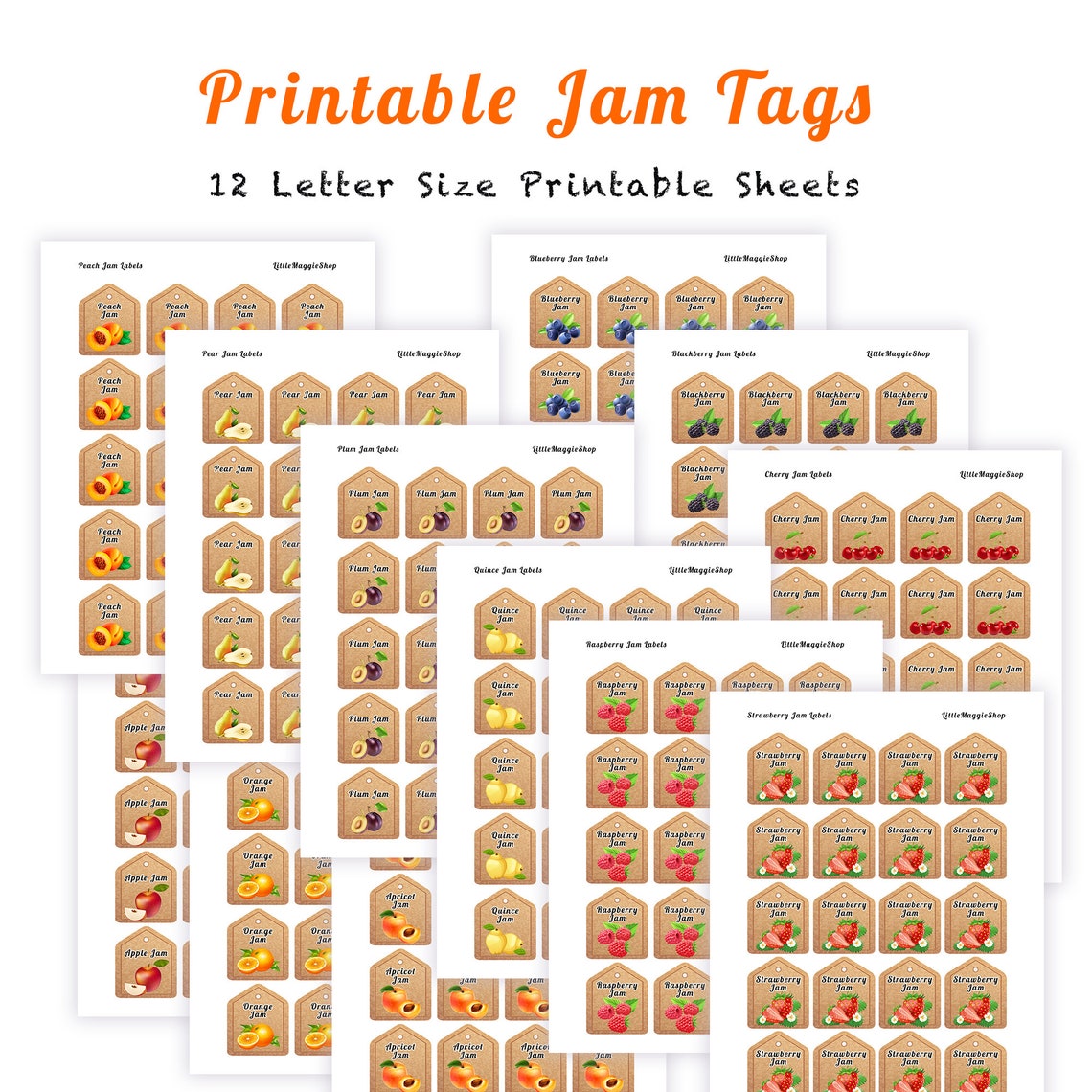 Printable Jam Tags - Printable Jam Labels for Your Homemade Jam - PDF ...