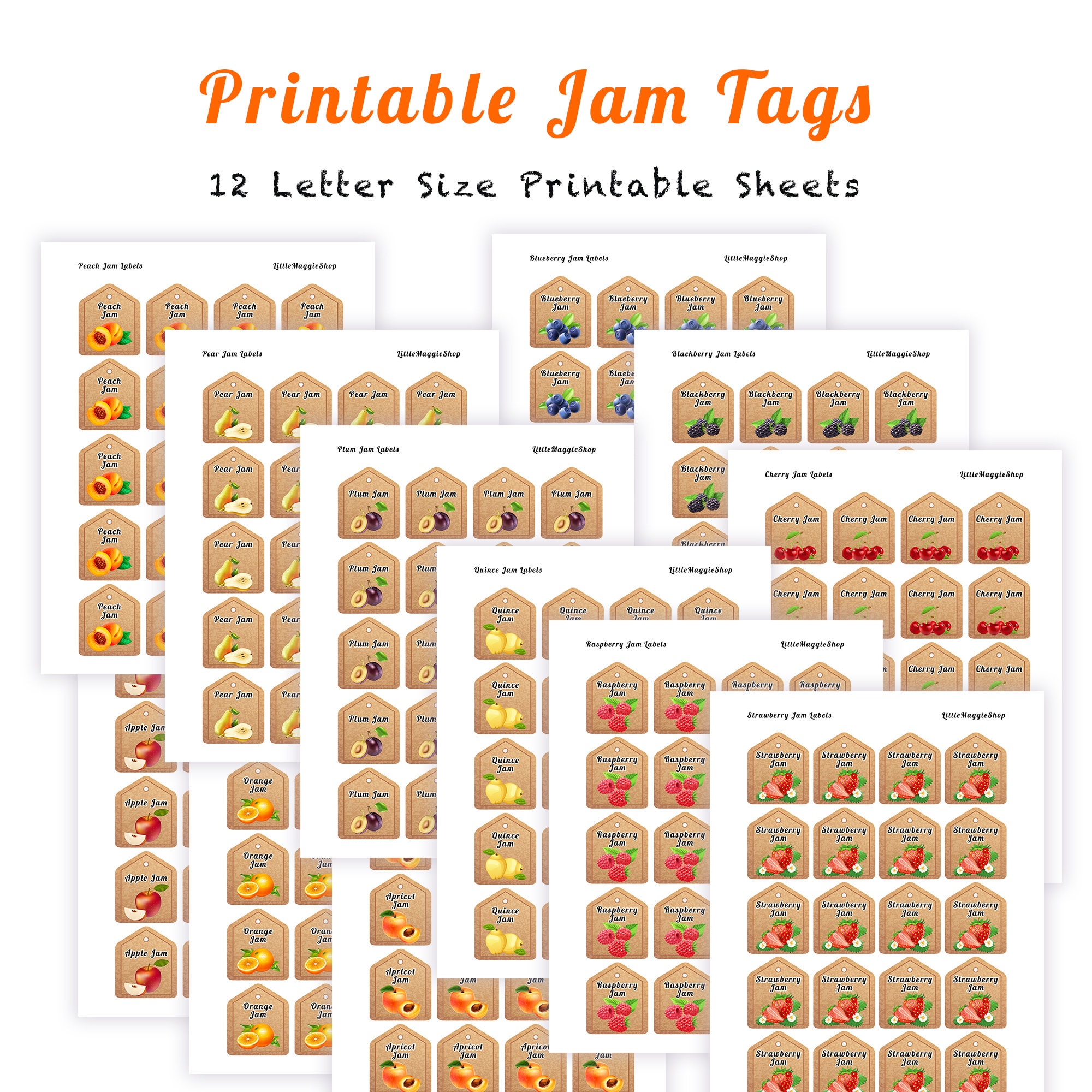 Printable Jam Tags - Printable Jam Labels for Your Homemade Jam - PDF ...