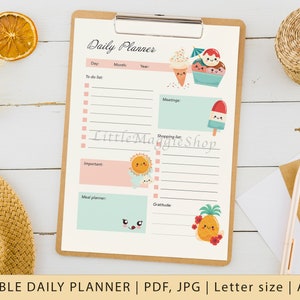 Printable Daily Planner Kawaii Cute Planner Printable to Do List Daily ...