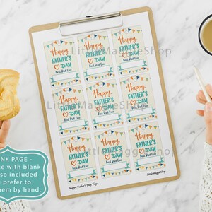 HAPPY FATHER'S DAY Printable Gift Tags, Best Dad Ever Editable ...