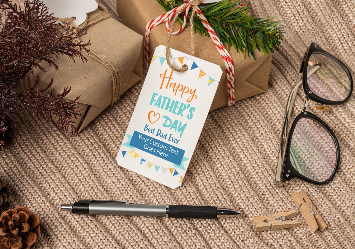 HAPPY FATHER'S DAY Printable Gift Tags, Best Dad Ever Editable ...