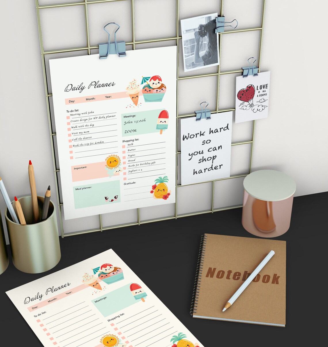 Printable Daily Planner Kawaii Cute Planner Printable to Do List Daily ...