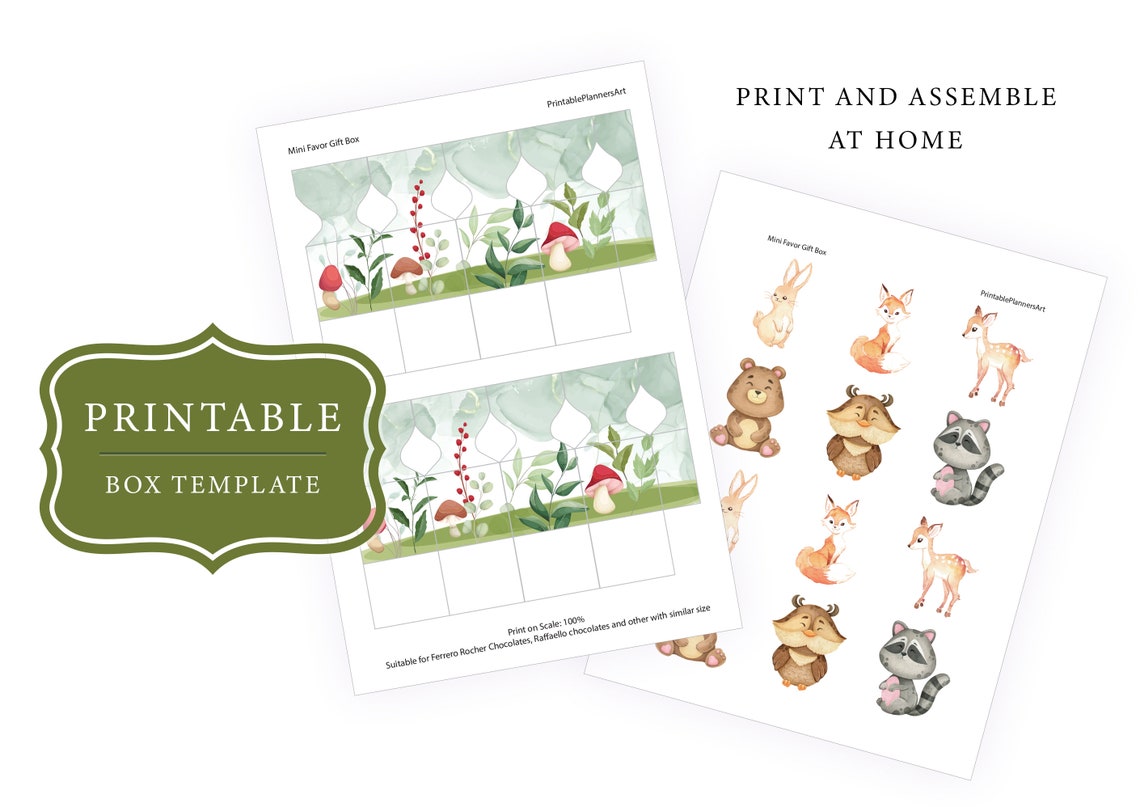 Favour Box Printable Template Party Box Favor Box Children - Etsy