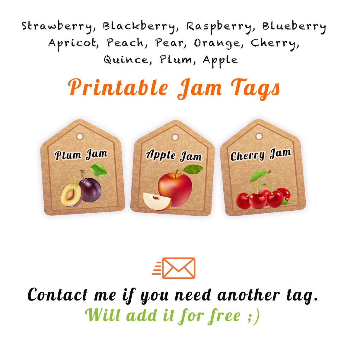 Printable Jam Tags Printable Jam Labels for Your Homemade Jam PDF ...