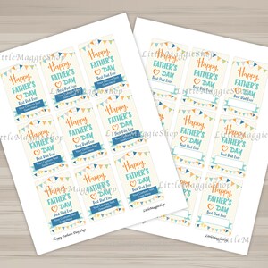 HAPPY FATHER'S DAY Printable Gift Tags, Best Dad Ever Editable ...